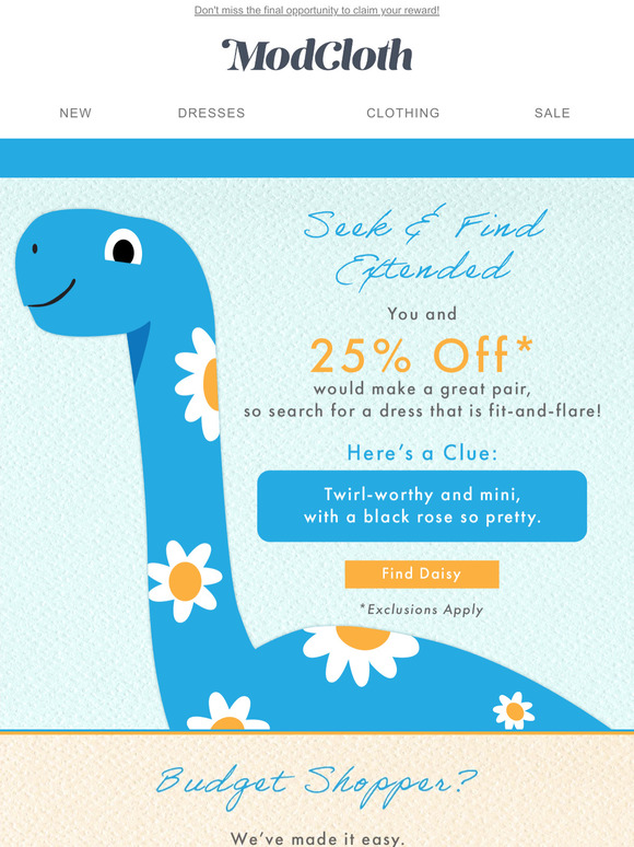 Modcloth: Friends don't let friends miss this 25% off offer. | Milled