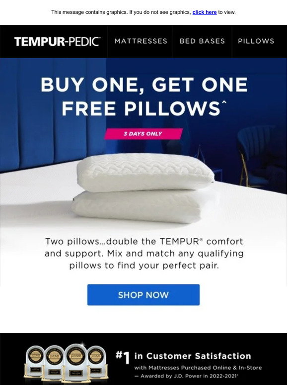 Tempur-Pedic: 3 Days Only — Shop BOGO Pillows | Milled