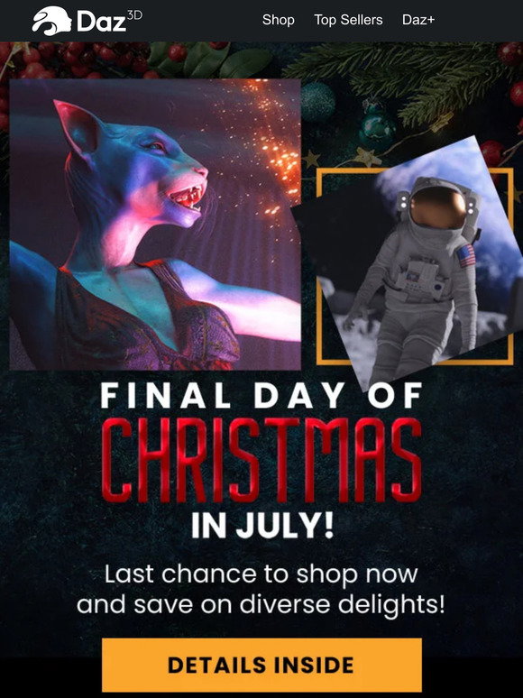 DAZ 3D: Last Day of Christmas in July: Cats on the Moon! | Milled