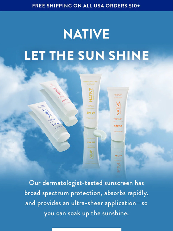 Native Deodorant: Hey, Sunshine—check out these sunscreens! | Milled