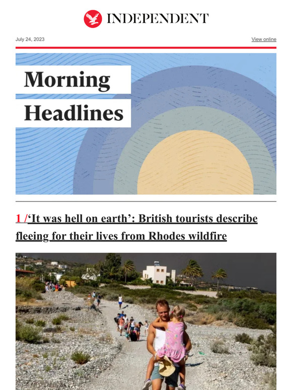 The Independent: British tourists flee from 'hell on earth' wildfires ...