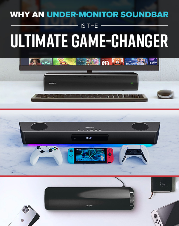 Creative: The Ultimate Game-Changer - Under-Monitor Soundbar | Milled