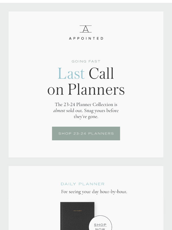 Appointed: Going Fast! 23-24 Planners. | Milled
