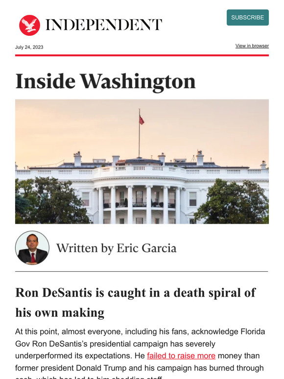 The Independent: Ron DeSantis is caught in a death spiral of his own ...