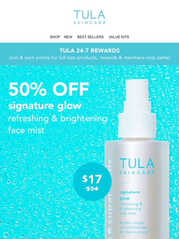 TULA: 50% off Signature Glow Face Mist! | Milled