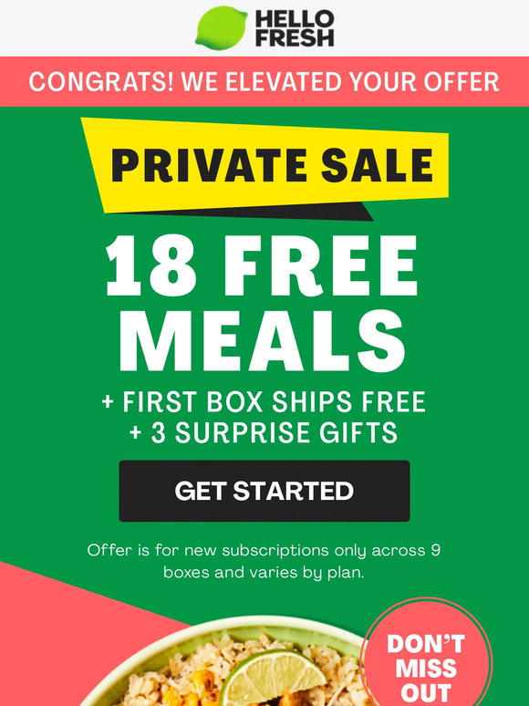 HelloFresh: 18 FREE MEALS 💰Your VIP Upgrade | Milled