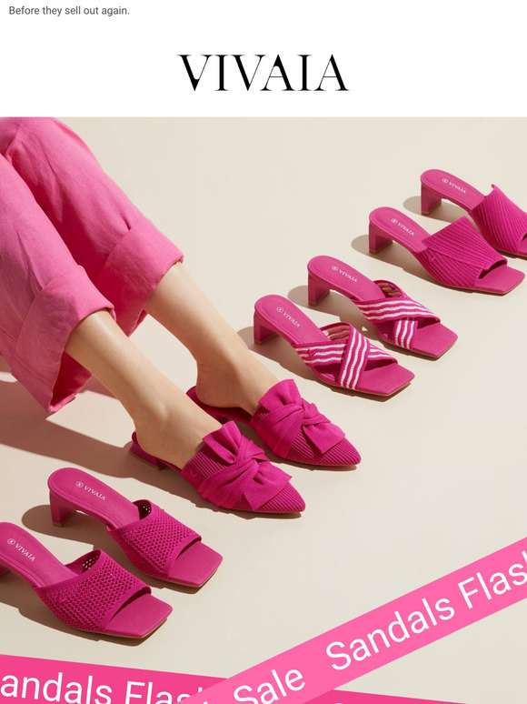 Vivaia: Sandals Flash Sale! Any 3 for $150 | Milled