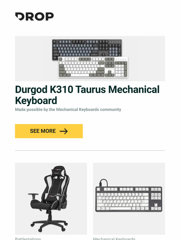 Drop: Durgod K310 Taurus Mechanical Keyboard, Arozzi Forte Fabric ...