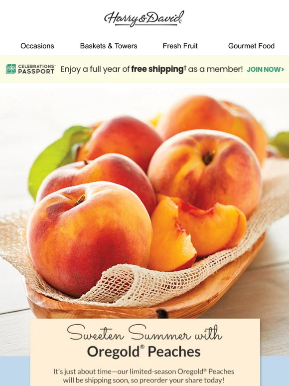 Harry & David: 🍑Peach season is almost here! | Milled