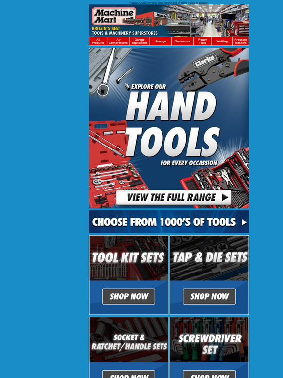 Machine Mart: Huge Range of Hand Tools In-Store and Online | Milled
