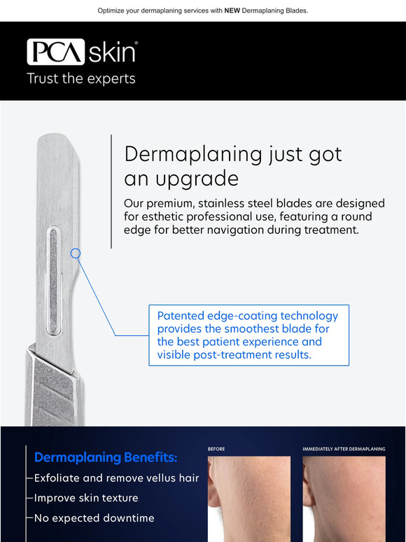 PCA Skin: NEW: Introducing PCA SKIN Dermaplaning Blades | Milled