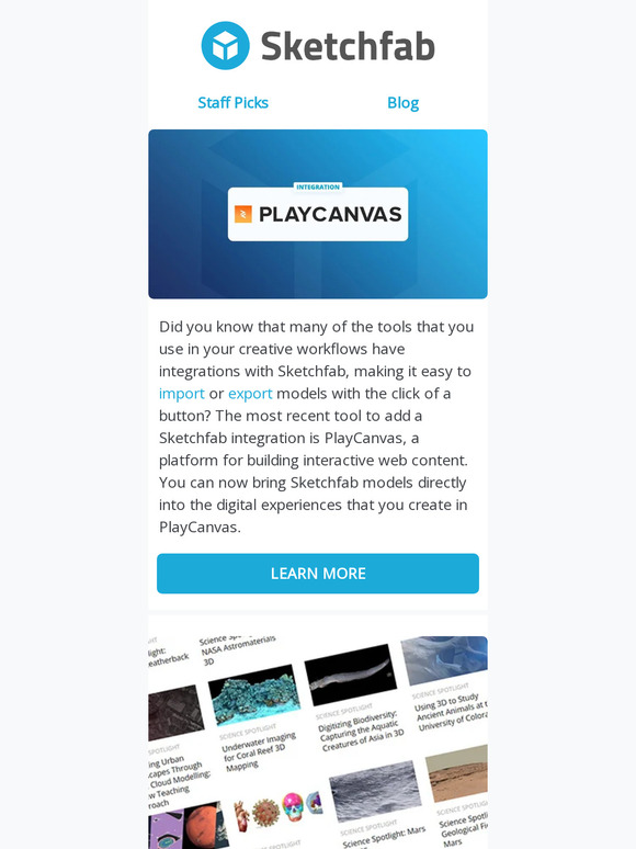 Sketchfab Inc.: New importer integration, featured download, & more ...