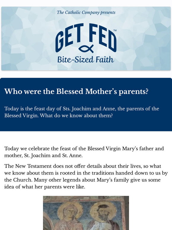 Trinity Road: Who were the Blessed Mother’s parents? | Milled