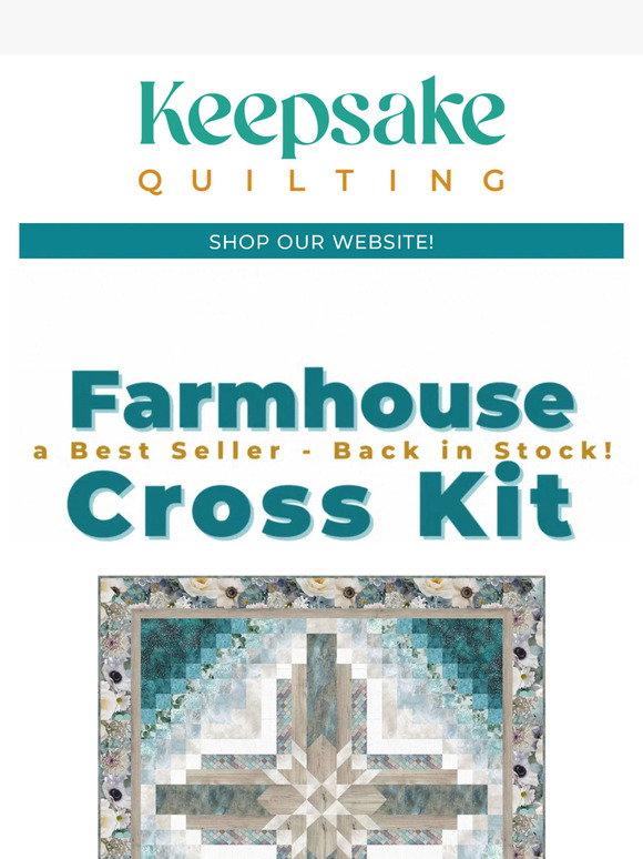 Keepsake Quilting: 😇 A Best Seller - Back in Stock! Farmhouse Cross is ...