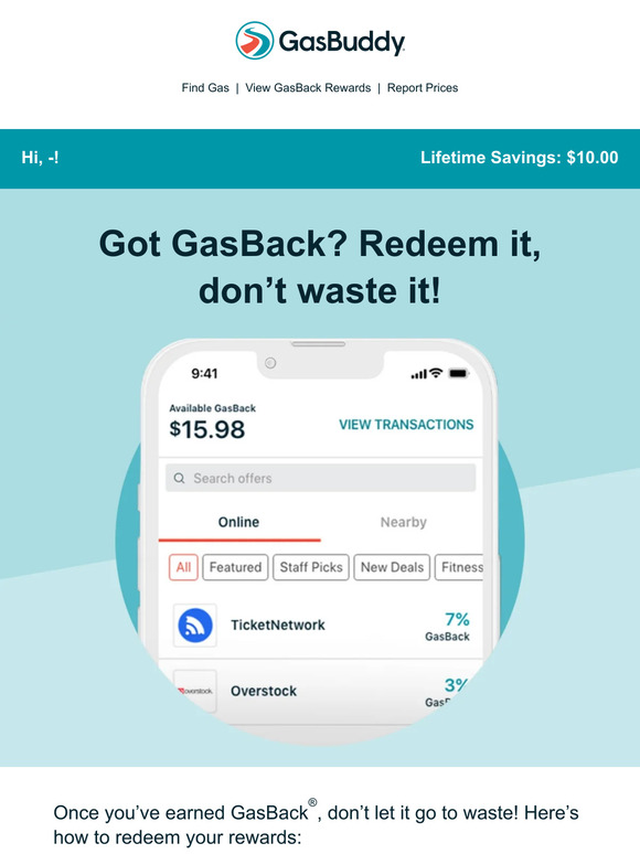 GasBuddy: Got GasBack? Redeem it, don’t waste it! | Milled