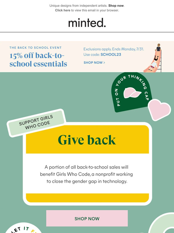 Minted: School shopping that gives back | Milled