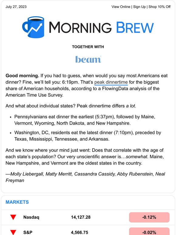 Morning Brew: ☕ One more time | Milled