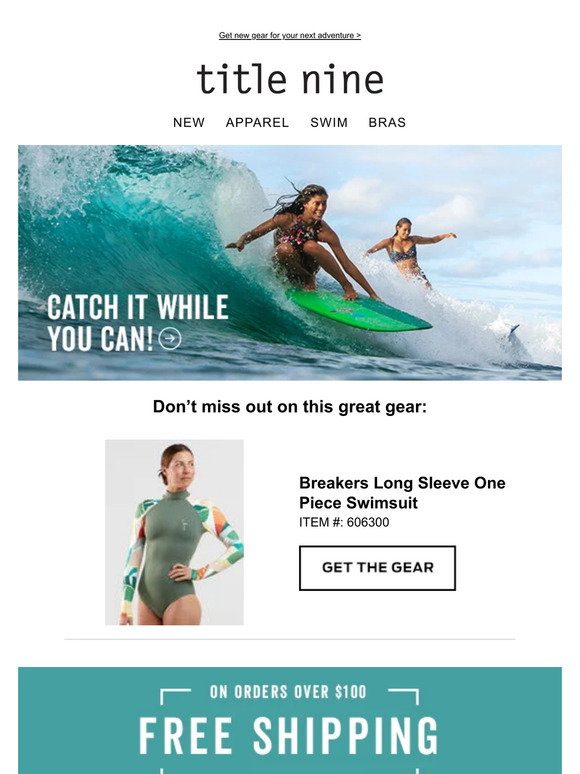 Title Nine: Remember the Breakers Long Sleeve One Piece Swimsuit you ...