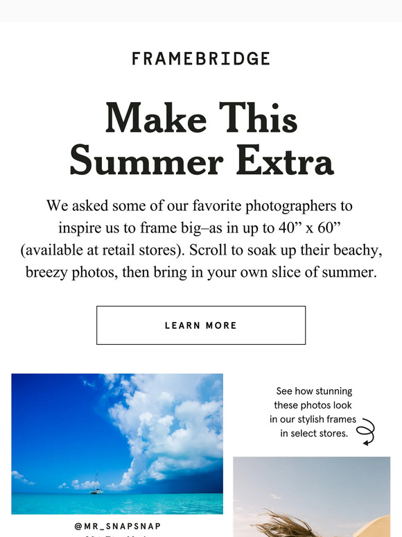 Framebridge: Your midsummer reminder | Milled