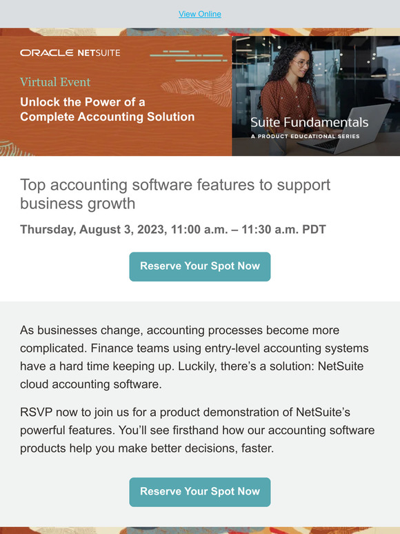 NetSuite: Virtual Event: Explore Top Accounting Features | Milled