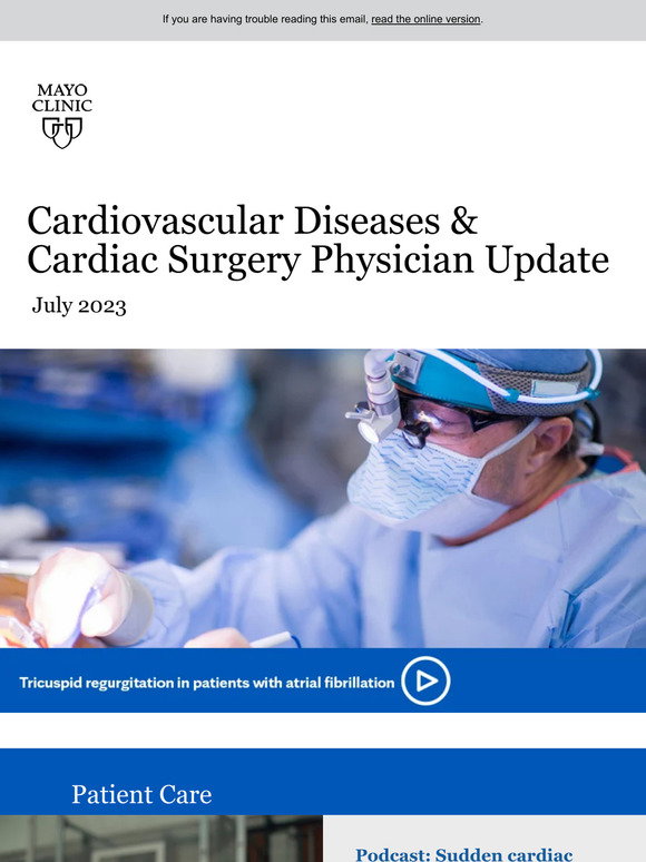 Mayo Clinic: Mayo Clinic Cardiovascular Physician Update - July 2023 ...