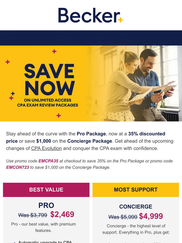 Becker: Time is running out! Save 35% On Becker CPA Pro Package! | Milled