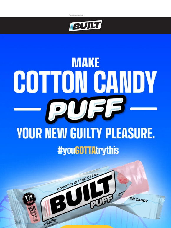 Built Bar: NEW Cotton Candy BUILT Puffs! | Milled