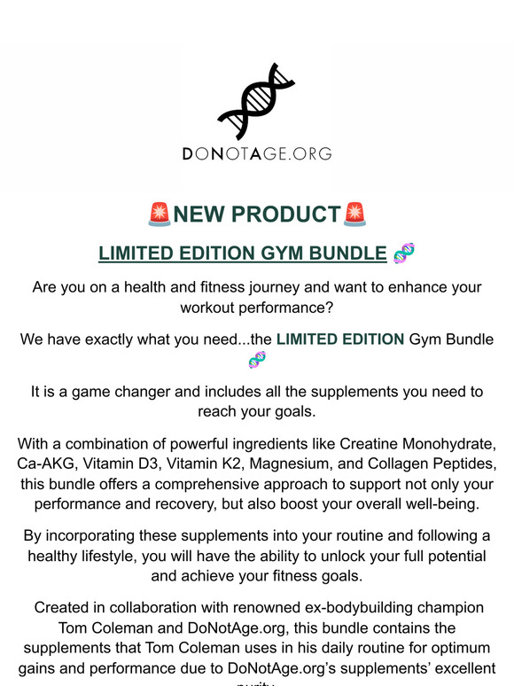 Do Not Age: NEW PRODUCT! The Gym Bundle ️ | Milled
