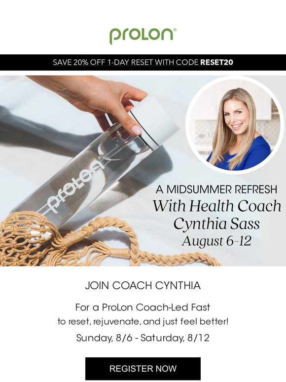 ProLon: Our next ProLon coaching week starts August 6! | Milled