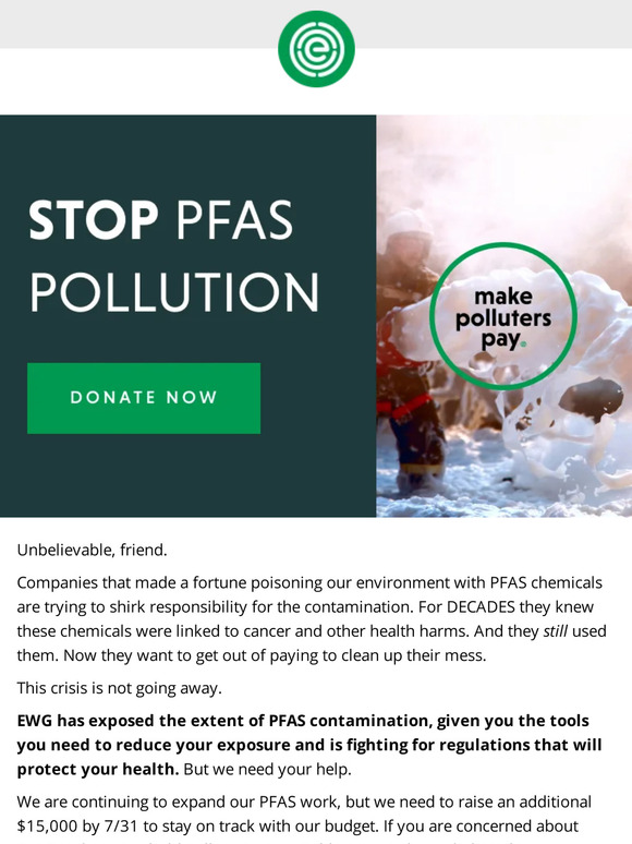 Environmental Working Group: Stop PFAS pollution at the source | Milled