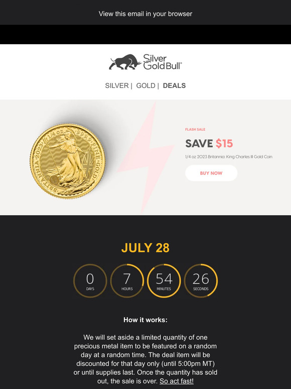 Silver Gold Bull: Flash Sale: 1/4 oz 2023 Britannia: King Charles III ...
