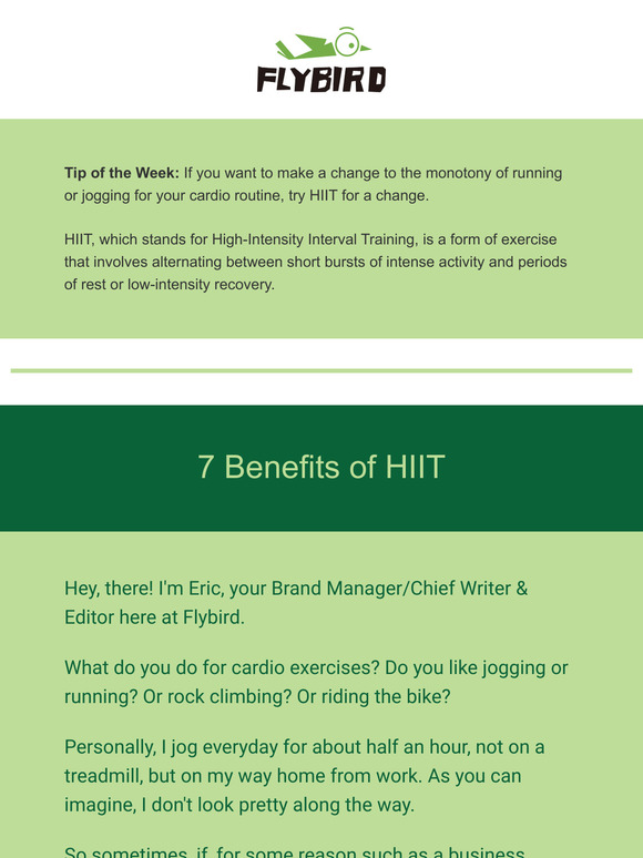 Flybird Fitness: 7 Benefits of HIIT. Workout Song Recommendation: Rave ...