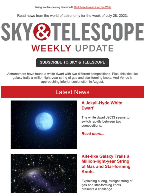 Sky & Telescope: Kite-like Galaxy, Jekyll-Hyde White Dwarf, and the ...