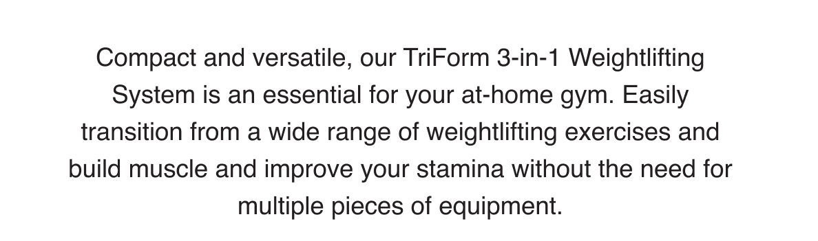 Lifepro: 💪NEW TriForm 3-in-1 Weightlifting System | Milled