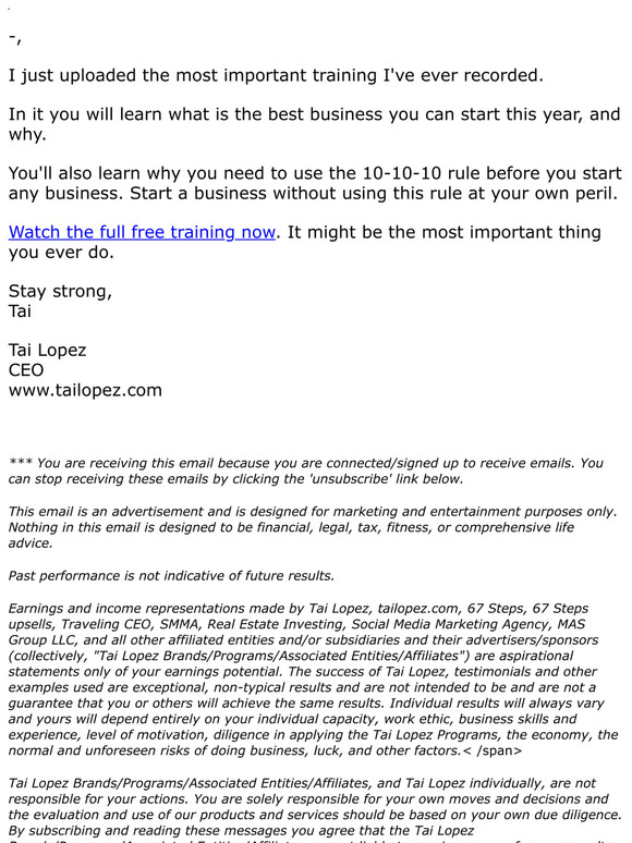 Tai Lopez: Here's the most important training I've ever recorded ...