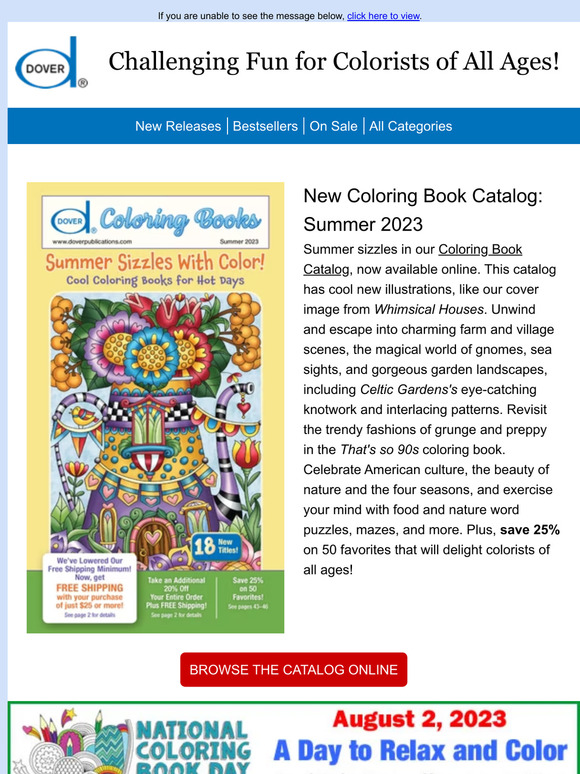 Dover Publications: Explore Our New Coloring Book Catalog. | Milled