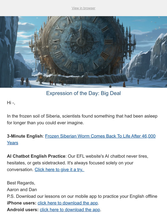 Deep English: 3-Min English: Frozen Siberian Worm Comes Back To Life ...