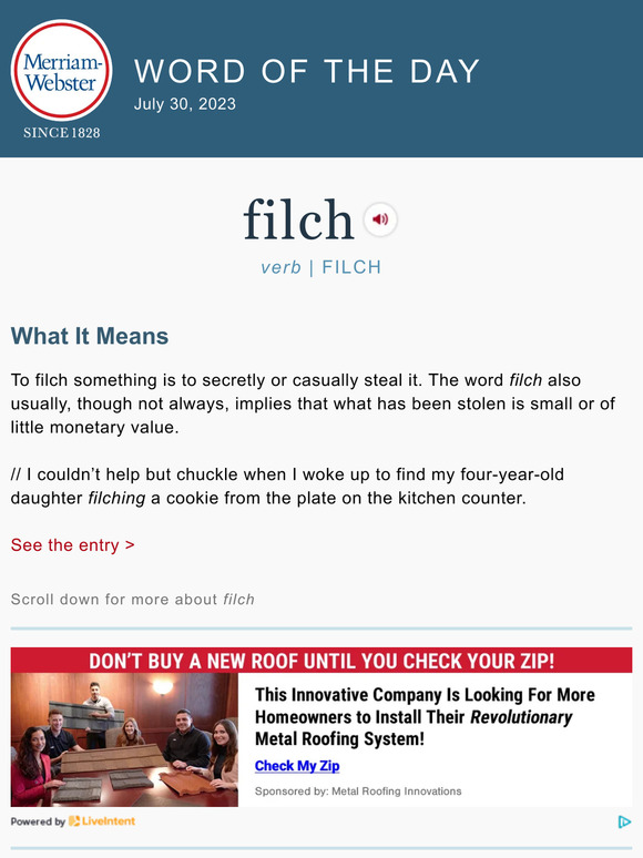 Merriam-Webster: Filch - plus, 11 Obscure Words for Thieves | Milled