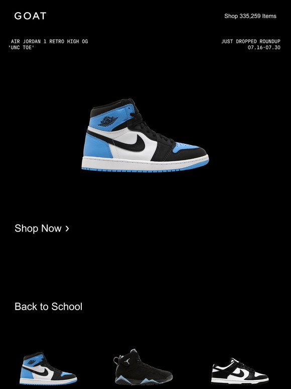 GOAT: [SEED] Back to School With the AJ1 Retro 'UNC Toe' and More | Milled