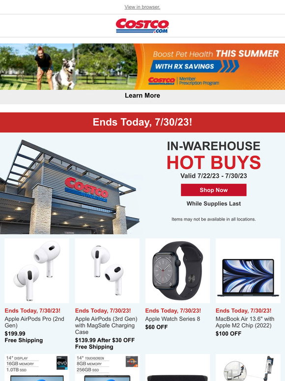 Costco: In-Warehouse Savings End Tonight! | Milled