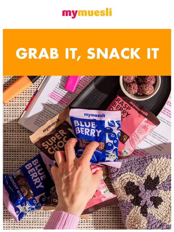 Mymuesli: Grab it, snack it: die neuen Crunchy Bites 🤤 | Milled
