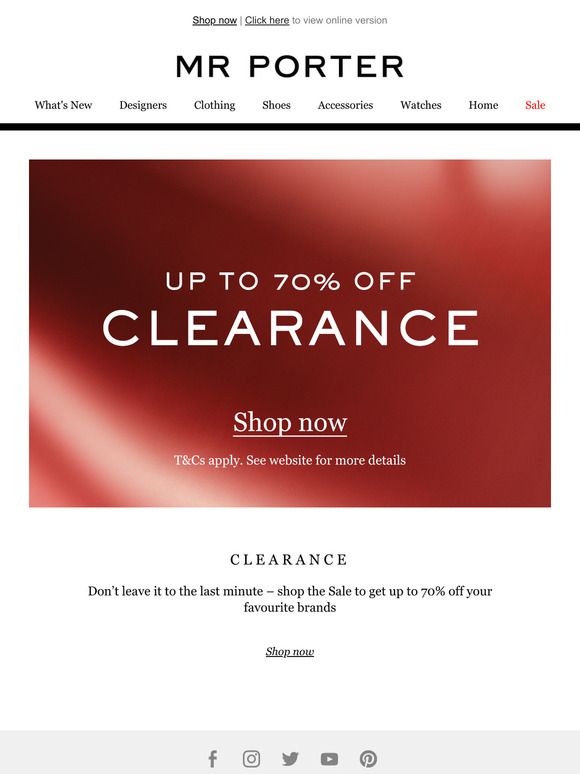 Mr Porter Email Newsletters: Shop Sales, Discounts, and Coupon Codes