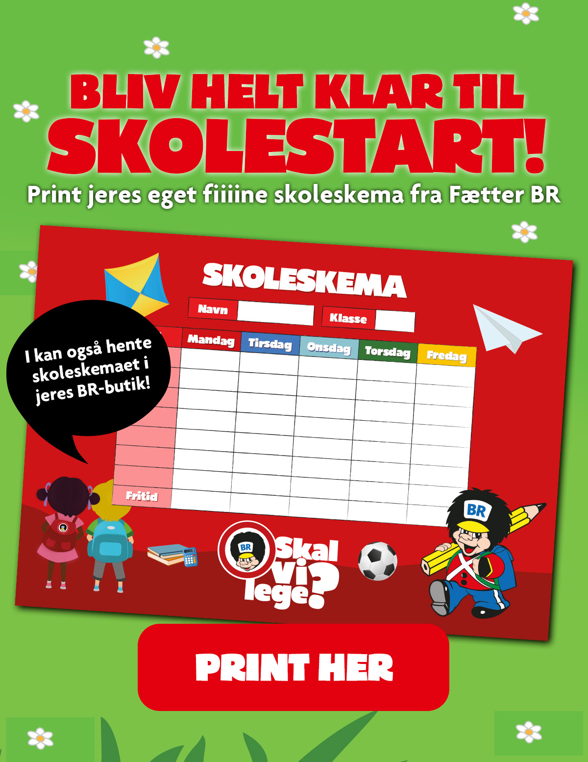 BR: Klar, parat, skolestart! Hent et skoleskema i din BR-butik 📕🪁 | Milled