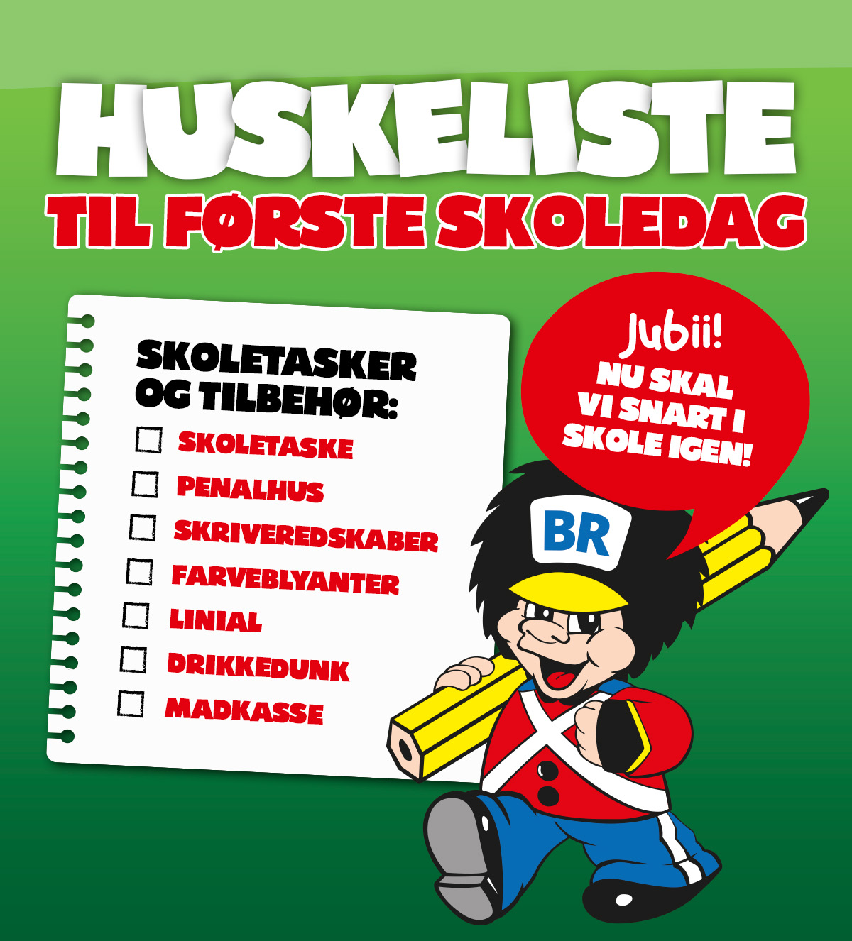 BR: Klar, parat, skolestart! Hent et skoleskema i din BR-butik 📕🪁 | Milled