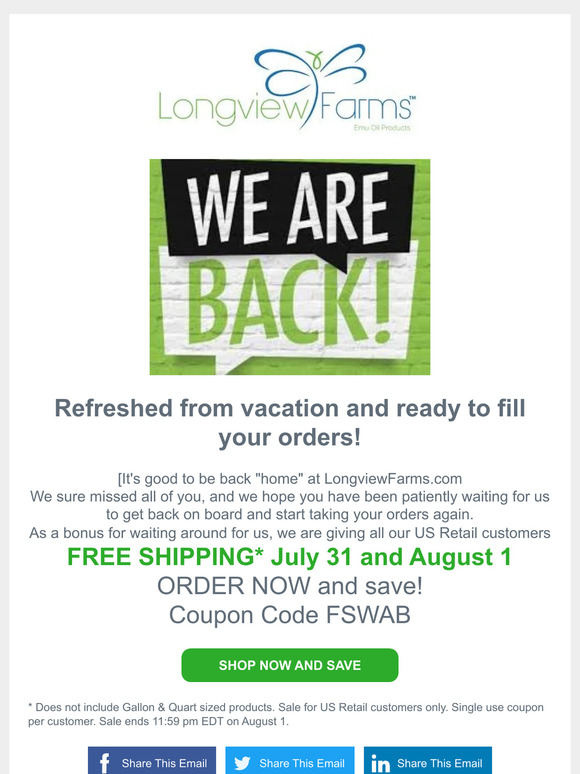 Longview Farms: We Are Back! | Milled