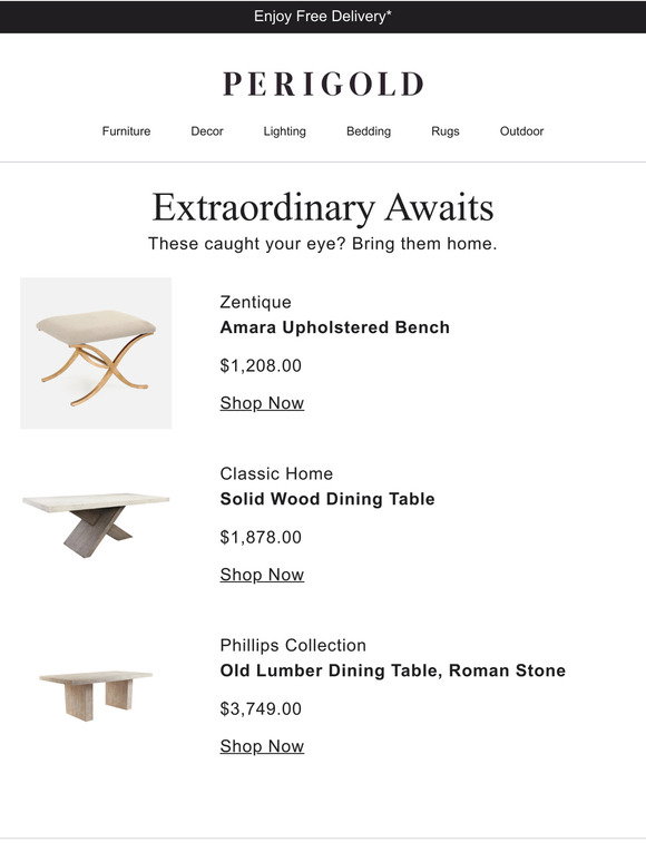 Perigold: New console tables have arrived. Take a look. | Milled