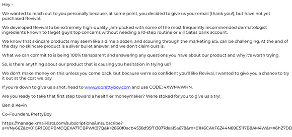 PrettyBoy: Try Revival and Pay What We Do | Milled