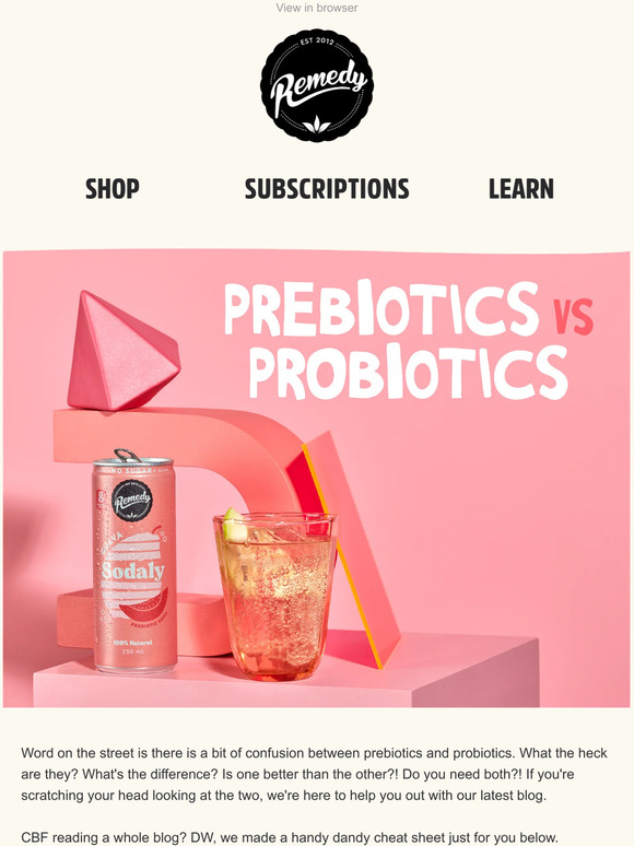 Remedy Drinks: Prebiotics vs probiotics - what's the dif?! 🔍 | Milled