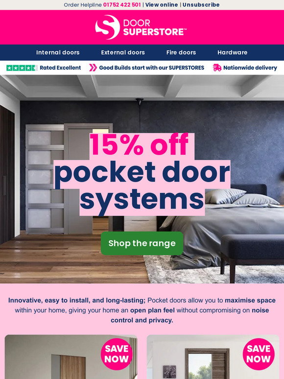 Door Superstore: Major discount on pocket door systems 🚪🎉 | Milled