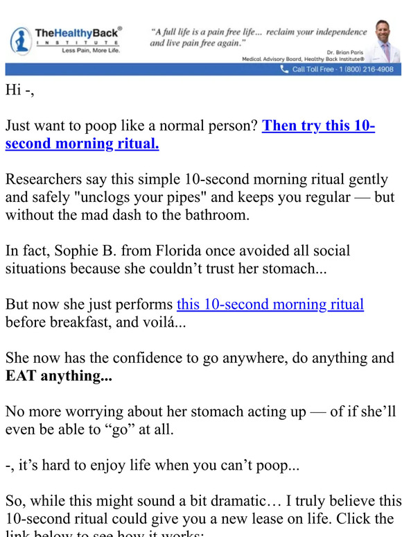 Lose The Back Pain: 8oz water + THIS = poop slides right out | Milled